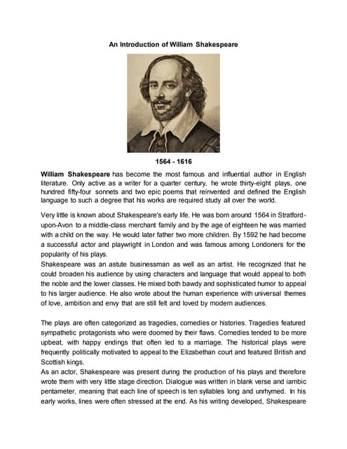 Shakespeare's Sonnets | PPT