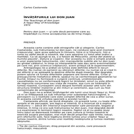 Carlos Castaneda Invataturile lui don Juan | PDF