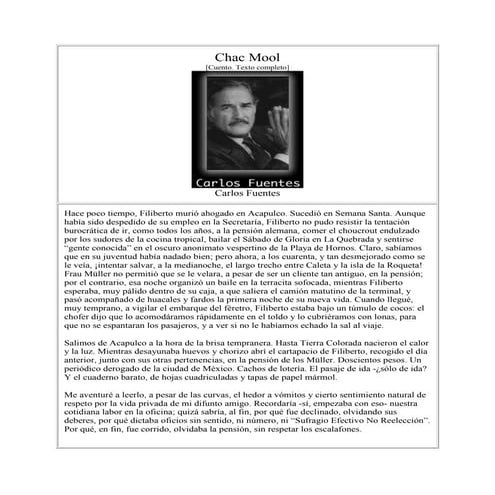 Carlos fuentes chac mool | PDF