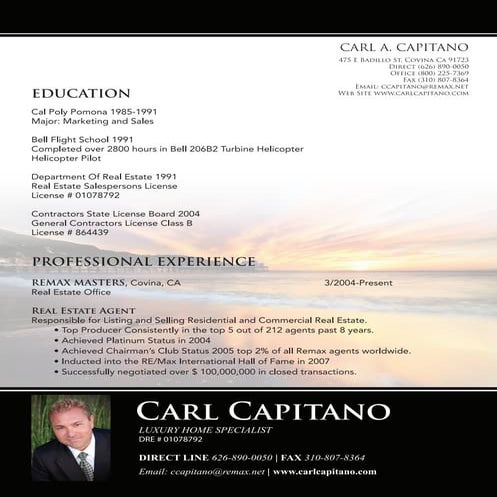 Carl Capitano Real Estate Agent Resume | PDF