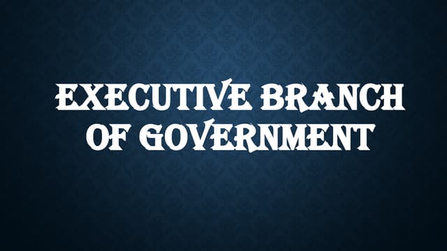 THE EXECUTIVE BRANCH OF THE GOVERNMENT.pptx