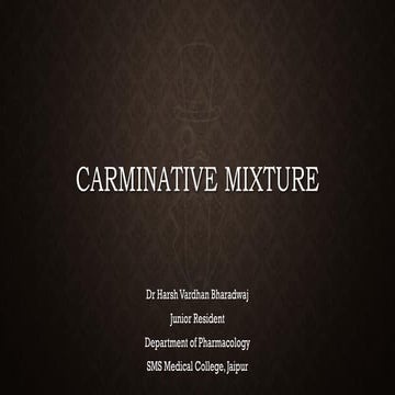 Carminative mixture and Practical exercise | PDF