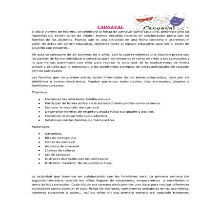 Proyecto carnaval | PDF