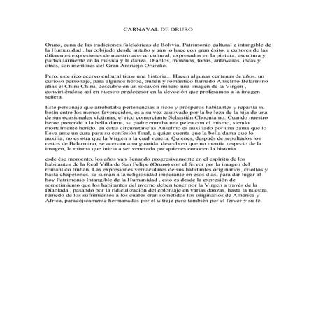 Carnaval de oruro. roberto jorge saller | PPTX