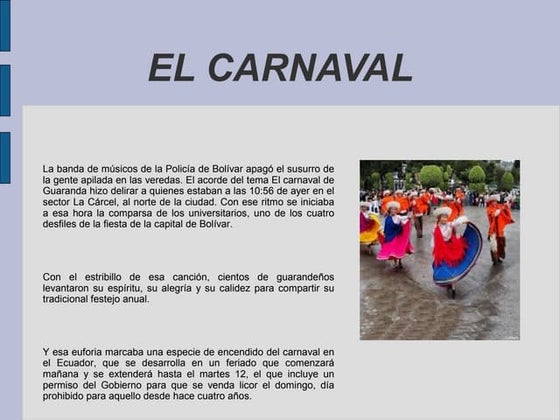 Caranavales En El Ecuador | PPT