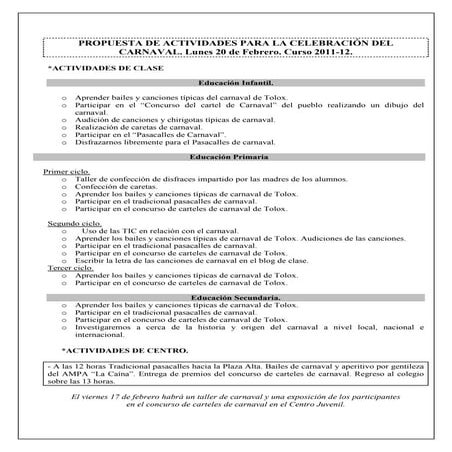 Proyecto carnaval | PDF