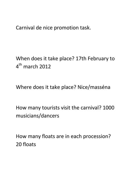 Carnaval de nice carla | PPT