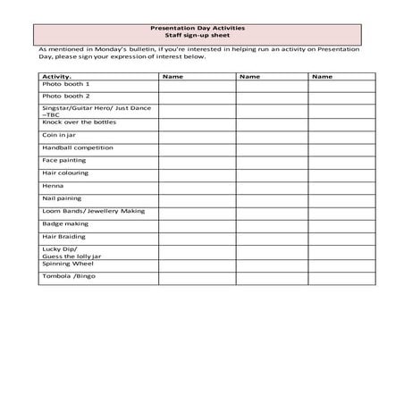 Carnival expression of interest sheet staff | DOCX