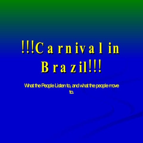 Carnival in Rio | PPT