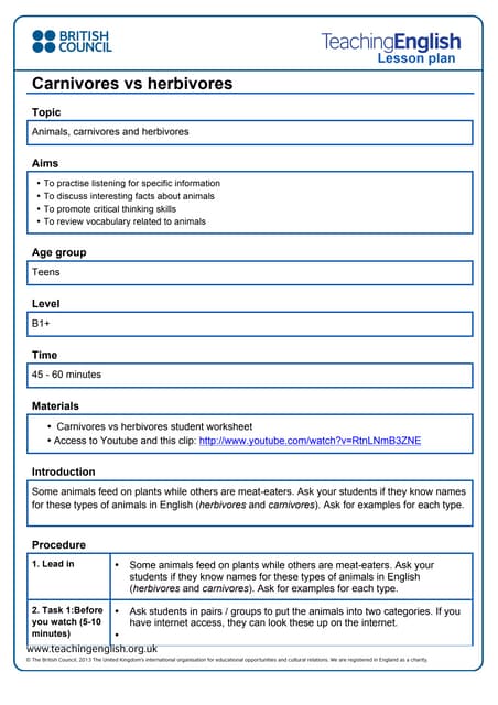 Lesson plan on classification of animals | PDF