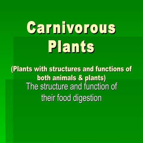 Carnivorous plants ppt | PPT