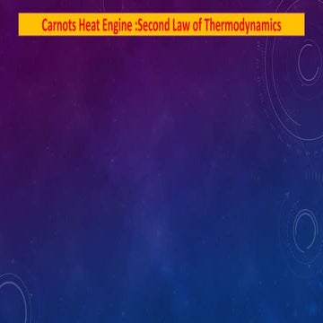 carnots heat engine thermodynamics .pptx