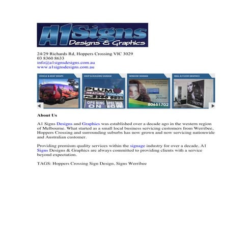 A1 Signs Designs & Graphics | PDF