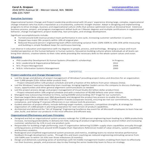 Carol grojean resume | PDF