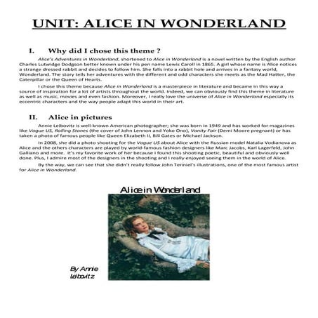 Alice in wonderland characterization | PPT