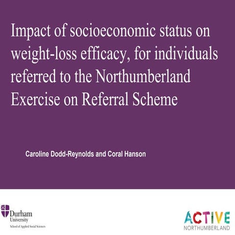 Impact of socioeconomic status on weight-­‐loss efficacy for overweight ...
