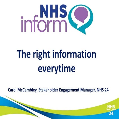 NHS Inform:The right information for patients | PPTX