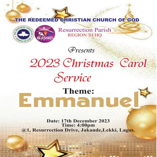 RCCG Carol Night. Annual Carol Season 2023 December | PDF