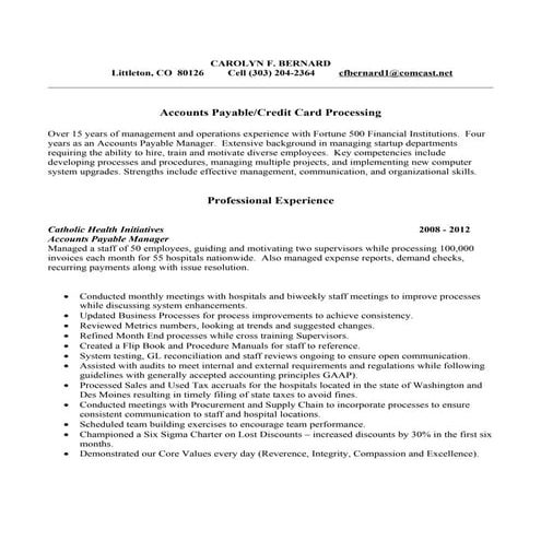 Carolyn Bernard resume 2012 | DOC