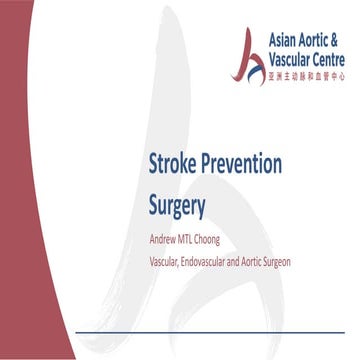 Stroke Prevention Surgery - Dr Andrew Choong | PDF