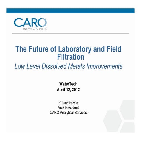 Caro water tech presentation final | PDF
