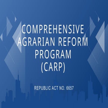 Comprehensive Agrarian Reform Law Program | PPTX