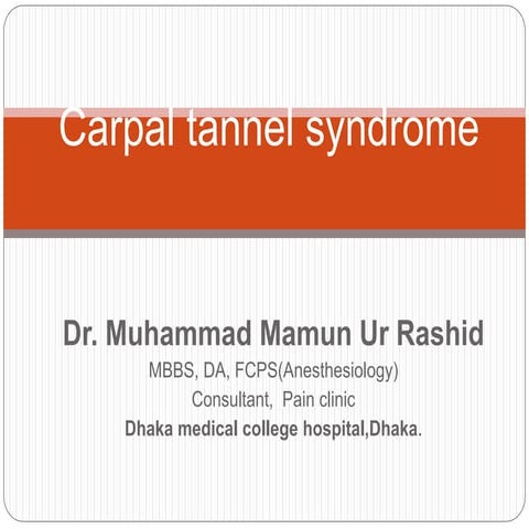 Carpal tannel syndrome,ppt | PPTX | Bone and Joint Conditions ...
