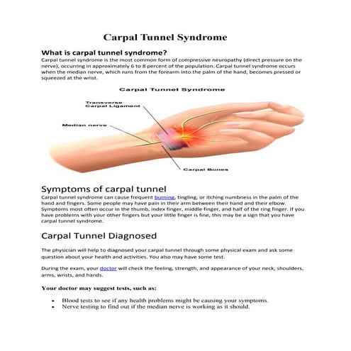 Carpal tunnel Syndrome | PDF