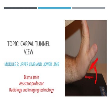 CARPAL TUNNEL VIEW and it's different techniques to perform | PPTX