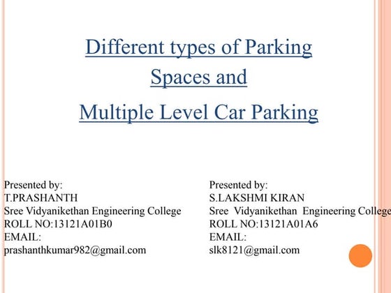 Parking study | PPT | Auto Type | Automotive