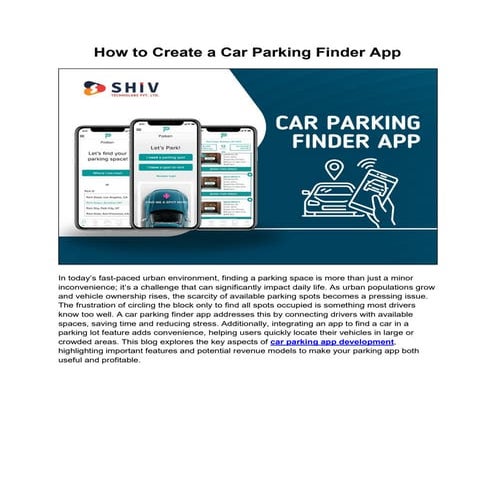 A Developer's Guide to Creating a Car Parking Finder App | PDF