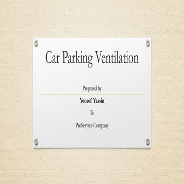 Car parking ventilation (mep intern.) | PPTX
