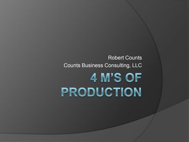 7 M's of Management | PPT