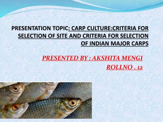 Induced breeding of indian major carps | PPT