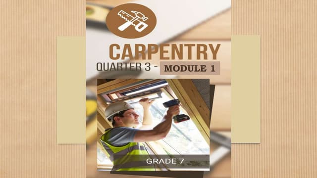 Basic Hand Tools for Carpentry Work | PPT