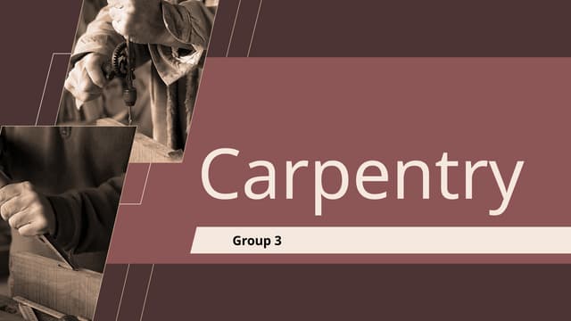 Basic Concept of Carpentry Grade 10 lesson 1 | PPTX