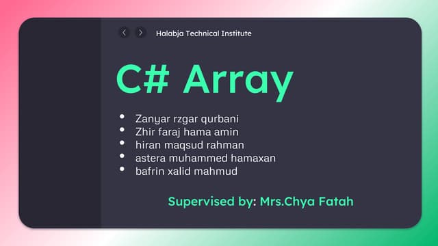 C Arraypptx Programming Languages Computing