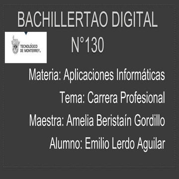 Carrera profecional emilio | PPTX | Computing | Technology & Computing