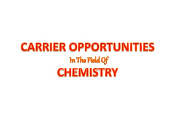 Careers in chemistry | PPT