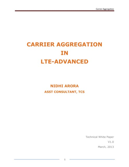 LTE Carrier Aggregation about the aggregation | PPT