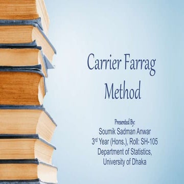 Carrier Farrag Method | PPTX
