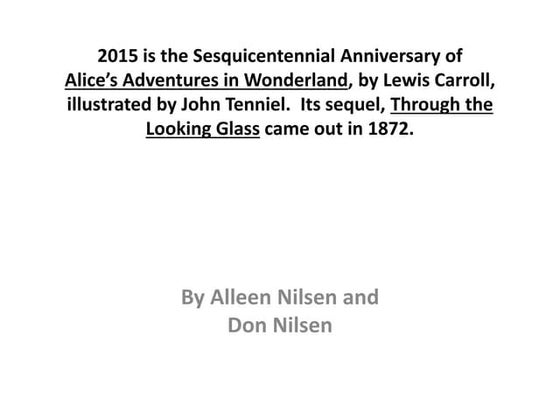 “A Trip of Alice in Wonderland” Textual and Contextual Analysis | PPT ...