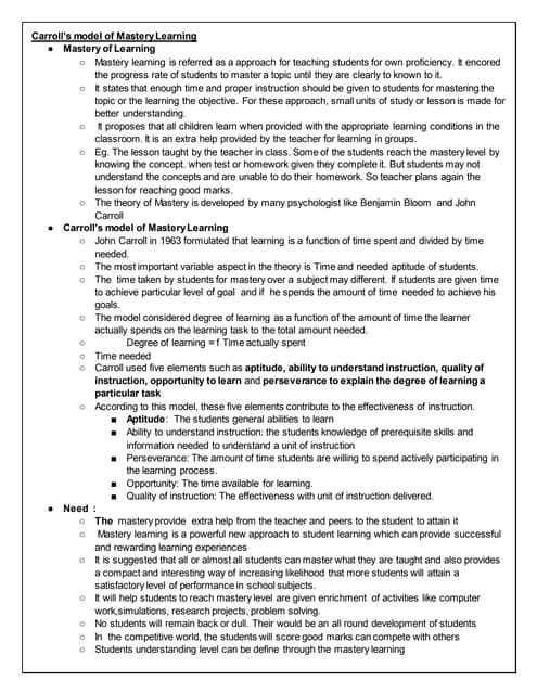 Mastery learning | PPT