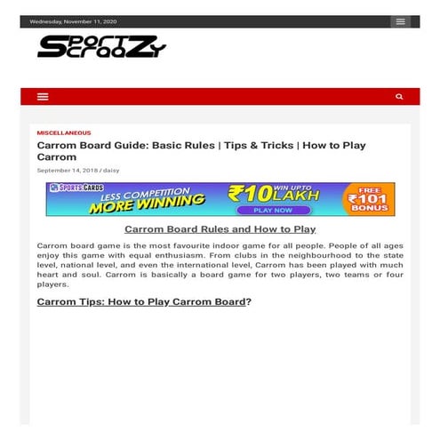 Carrom board guide | PDF