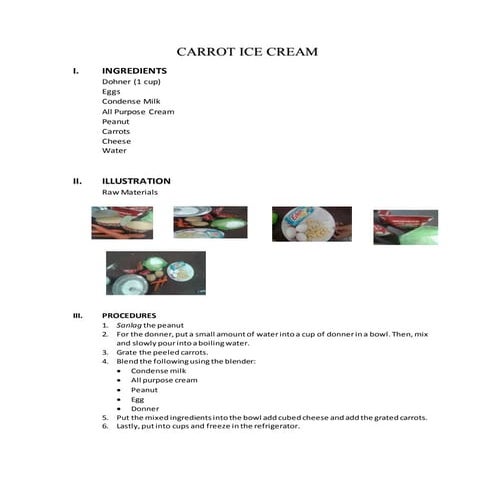 Carrot ice cream | DOCX