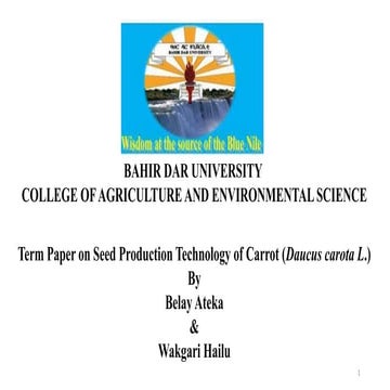 carrot presentaton.pptx Detail presentation on carrot seed production ...