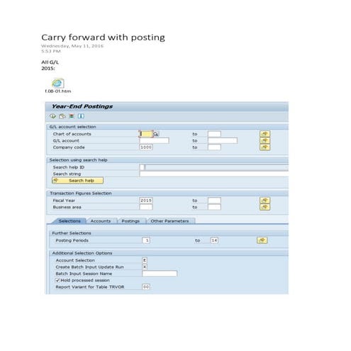 Carryforward with posting in SAP | PDF
