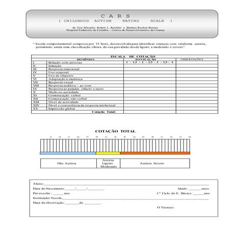 Escala-CARS-1.pdf teste para crianças com autismo | PDF