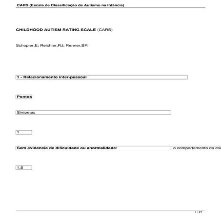 Escala-CARS-1.pdf teste para crianças com autismo | PDF
