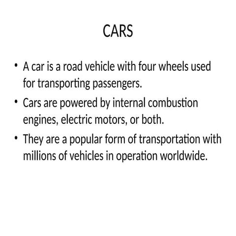 Cars_Presentation.pptx project for carsu | PPTX
